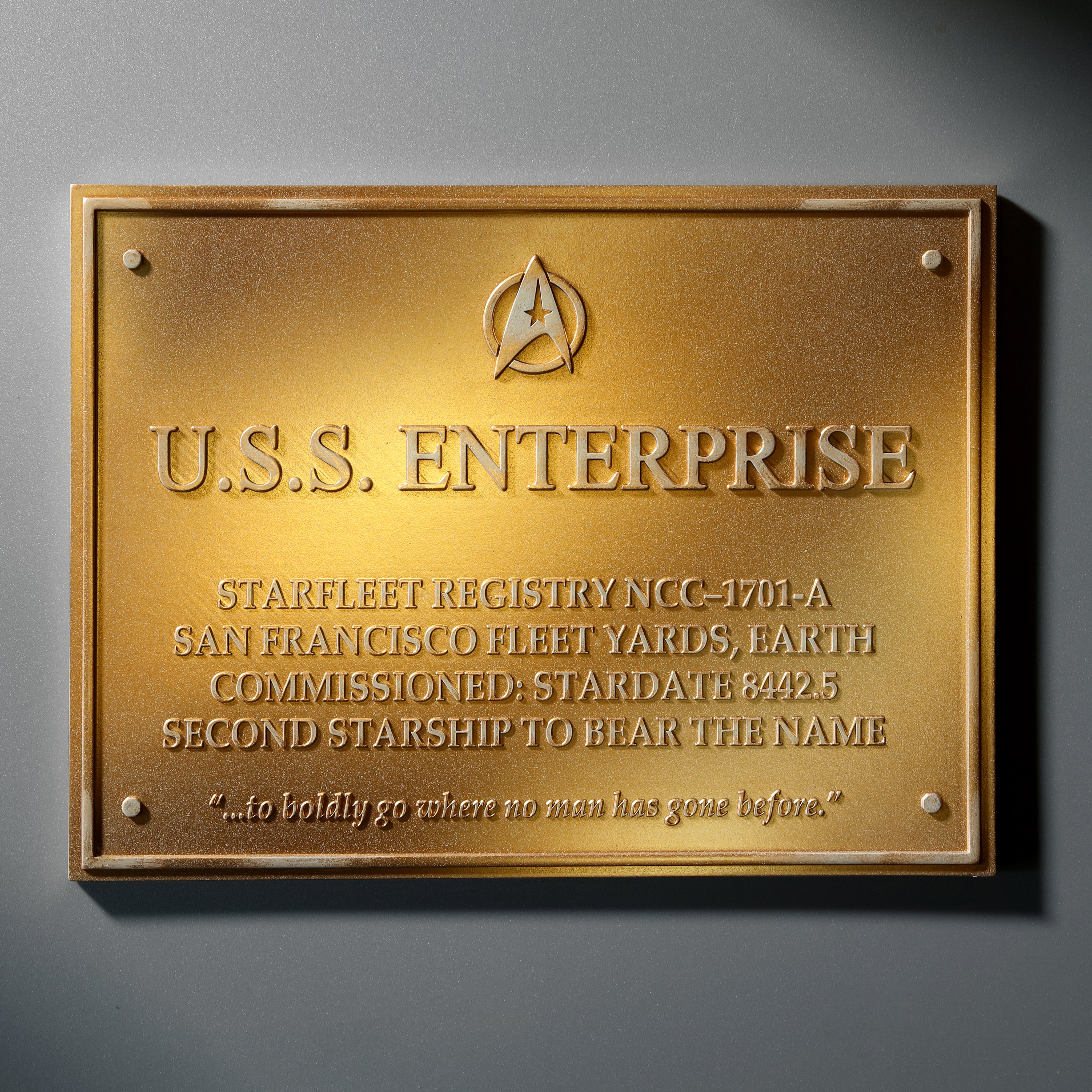 U.S.S. Enterprise NCC-1701-A Dedication Plaque (full size)– Master Replicas